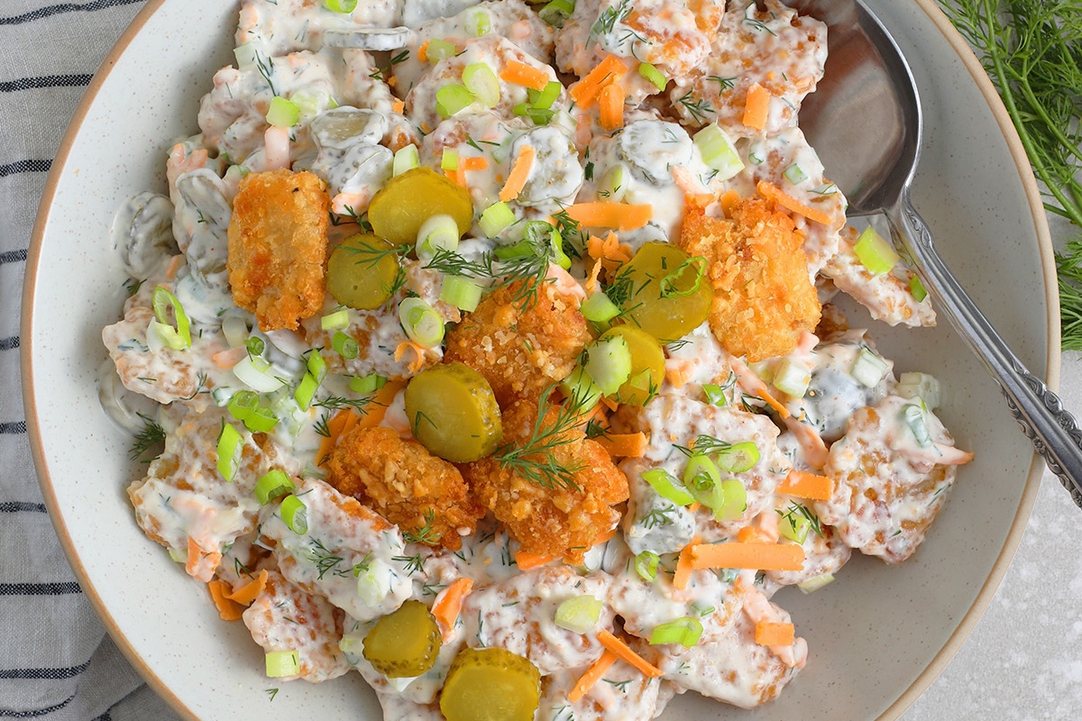 Tater Tot Pickle Salad